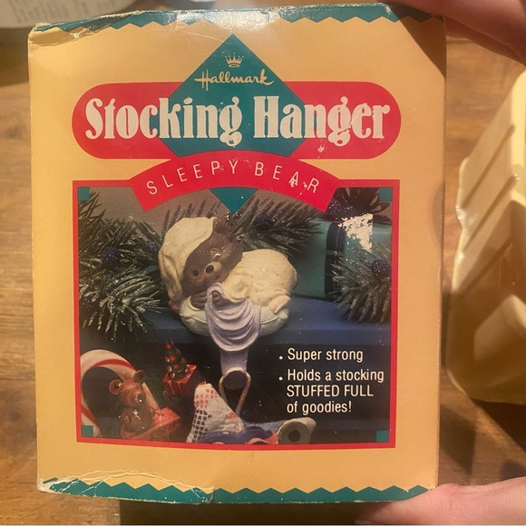 Hallmark | Other | Vintage Hallmark Stocking Hanger Sleepy Bear Holiday ...
